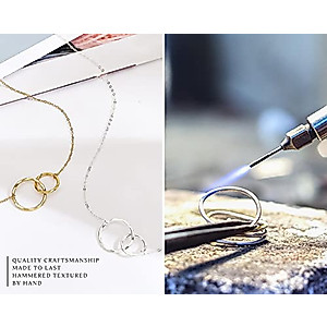 HOPE LOVE SHINE Eternity Circles Mom to Be Necklace - Sterling Silver Necklace - Ideal Gifts for New Mom, Expecting Mom, First Time Moms - Mothers Day Gift, Sterling Silver