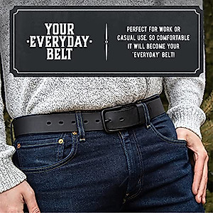 Main Street Forge The Huntsman - Full Grain Leather Black Belt - Made in USA - Men's Leather Belt