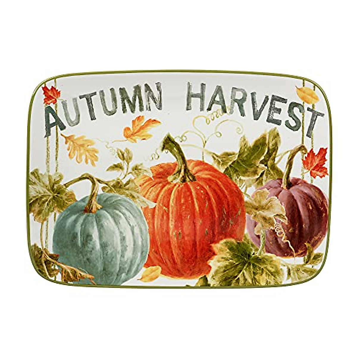 Certified International Autumn Harvest Rectangular Platter. 14" x 10", Multicolor