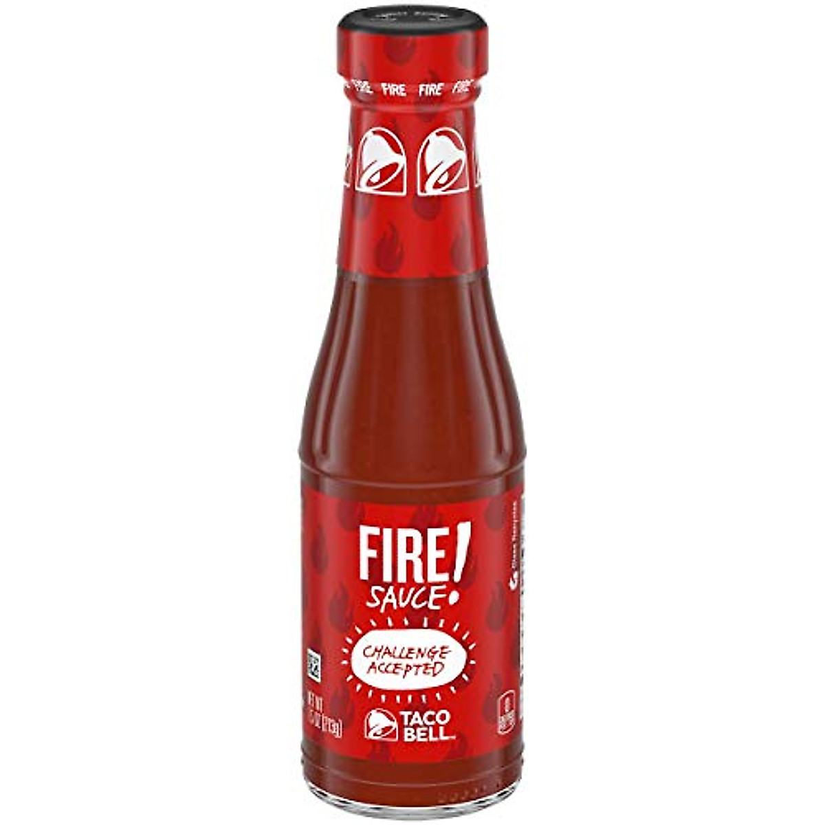 Taco Bell Fire Sauce Glass Bottle, 7.5 OZ 3-pack