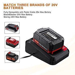 20V PCC692L PCC691L Charger for Porter Cable Charger PCC680L PCC681L PCC682L PCC685L PCC685LP PCC699L 20V MAX Lithium Battery LBXR20 LBXR2020 LB2X4020-OPE