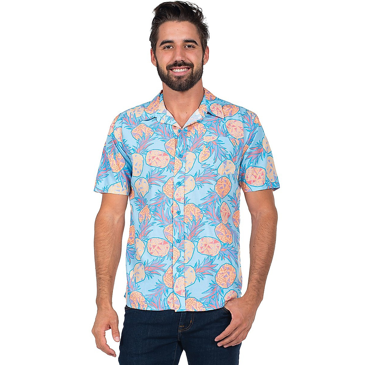 Tipsy Elves Men's Vacation Pineapple Hawaiian Shirt Size Medium