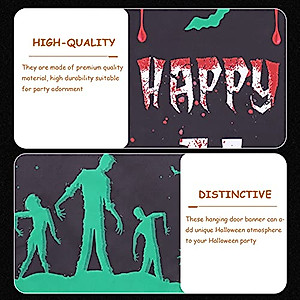 PRETYZOOM 8 Sets Decoration Treat Unique Use Trick Ornament Themed Signs Banners Couplet Style Banner for - Party Hanging Haunted Front Halloween Decor Creative Delicate Pendant Spider Door