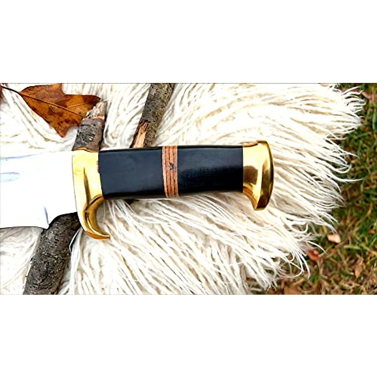 Dundee 440C Crocodile Bowie Knife Full Tag Paper Cutting Shapening With Hand Stitch Leather Sheath