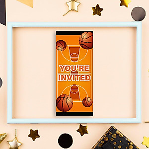 LyoGao Basketball Party Ticket Invitations Basketball Sport Theme Birthday Party Ticket Style Invitations Fill in Invites Card With Envelopes 20 Pack