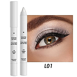 ROPALIA Highlighter Makeup White Eyeliner Eye Brightener Stick Highlighter Eyebrow Concealer Pencil Crayon Makeup Creamy Matte Brow Shaper Definer, Shimmer for Highlighting Inner Corner (#01) 1