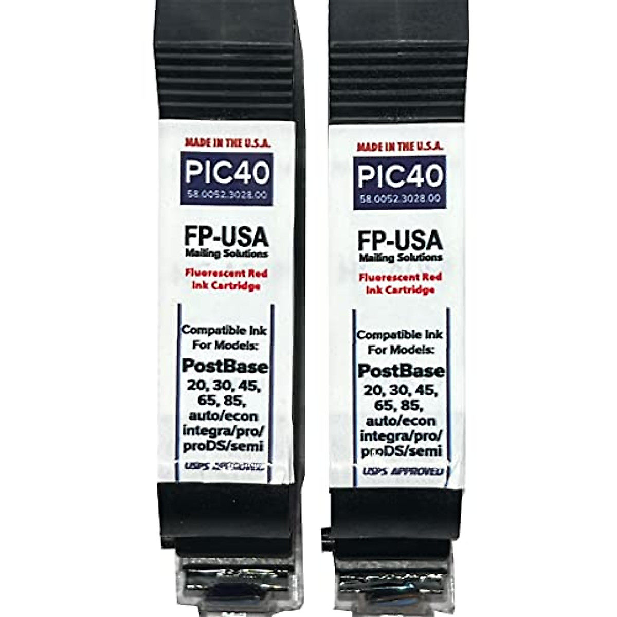 FP PostBase PIC40 High Capacity Fluorescent Red Ink Cartridge Set Franco Postalia