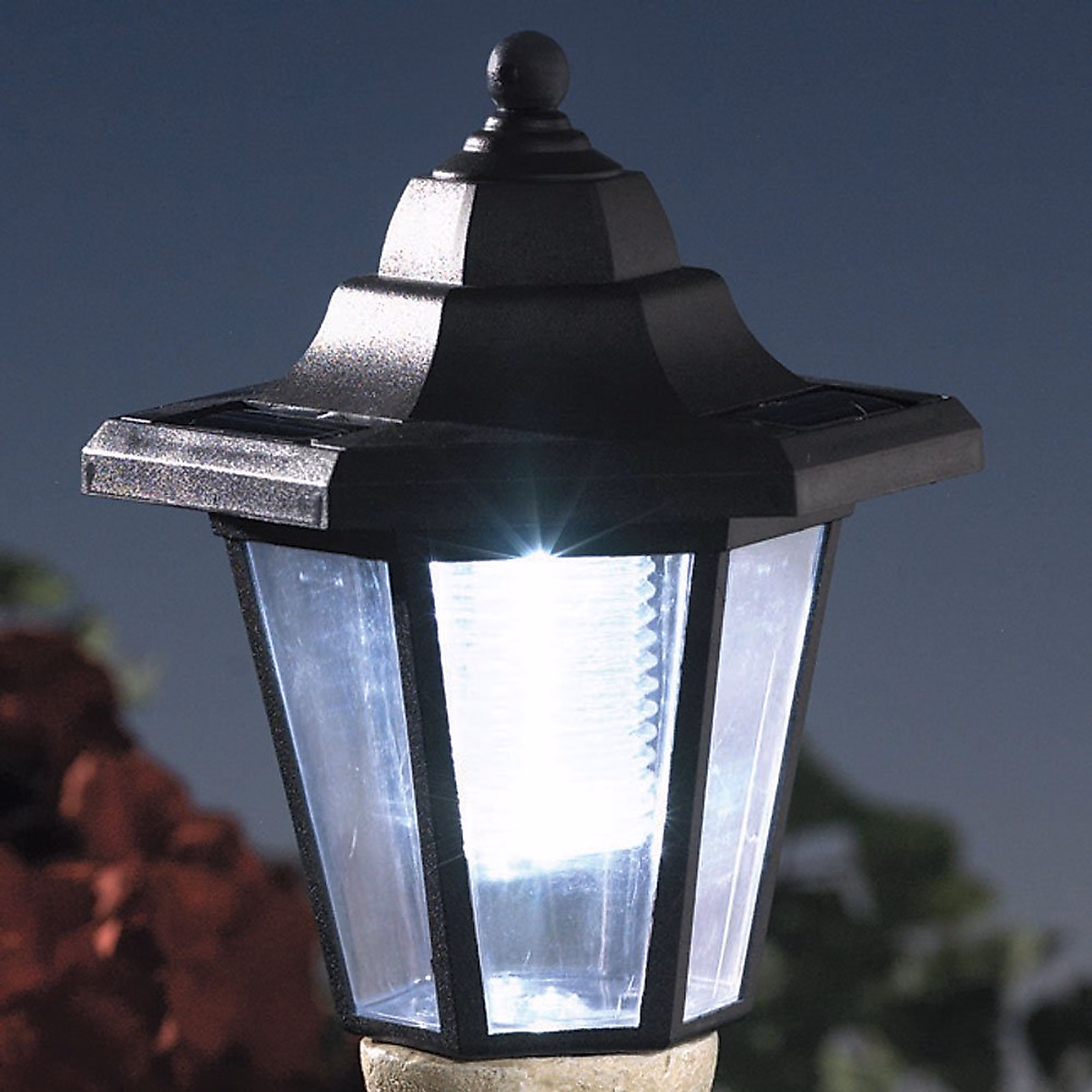 Bits and Pieces-Solar Light Fawn Pug-Solar Powered Garden Lantern - Resin Dog Sculpture with LED Light