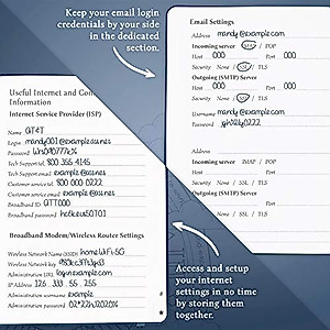 Legend Planner Password Book with Alphabetical tabs. Internet Address Keeper Logbook. Journal for Website Logins, Pocket 4x5.5" (Mystic Blue)