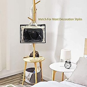 ENOCH Handbag Storage Organizer Dust Cover Bags for Handbag & Purse, Sturdy PVC Organizer for Wall Shelf & Closet, with Zipper and Handles(4 Pack,L)