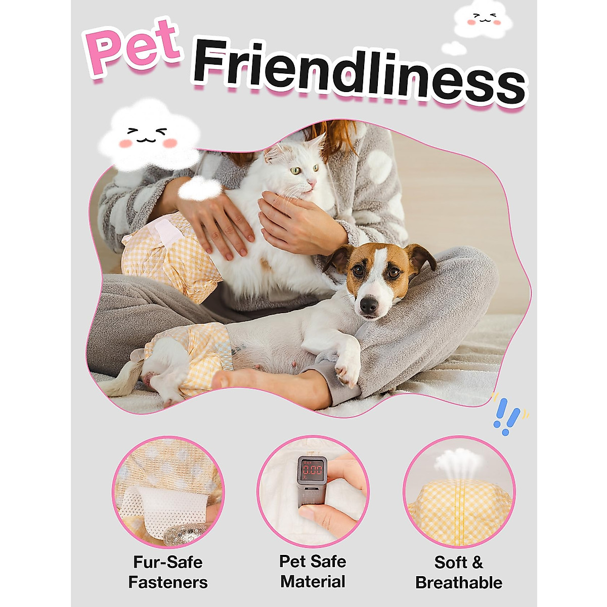 Dono Dog and Cat Diapers Female-60PCS, Disposable Female Dog Period Diapers for Heart with Wetness Indicator, Super Absorbent Doggie Puppy Diapers Female for XXS,Small Medium Large Dogs