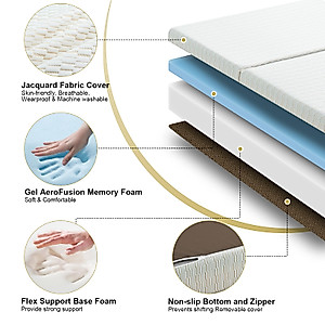 MUUEGM Folding Mattress, 4 Inch TwinXL Tri-fold Memory Foam Mattress, Foldable Mattress with Washable Cover, Trifold Mattress for Yoga/Camping/RV/Guest Beds,CertiPUR-US Certified