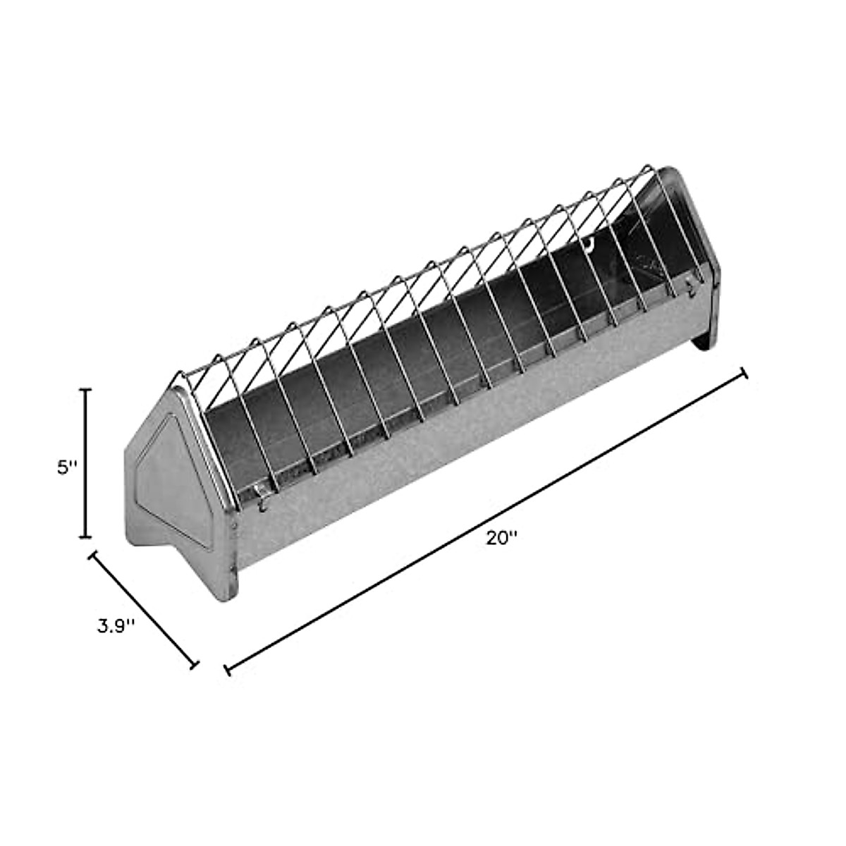 Little Giant® Metal Poultry Trough Feeder | Galvanized Steel Poultry Trough Feeder with Grate | 20"