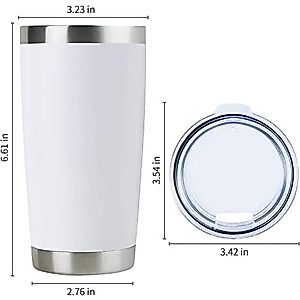 20 oz Tumbler Stainless Steel Double Wall Vacuum Vasos Travel Cup Tumbler Thermal Coffee Mug Cup With Lid (Black)