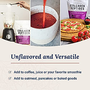 Collagen Peptides Powder - Naturally-Sourced Hydrolyzed Collagen Powder - Hair, Skin, Nail, and Joint Support - Type I & III Grass-Fed Collagen Supplements for Women and Men - 41 Servings - 16oz