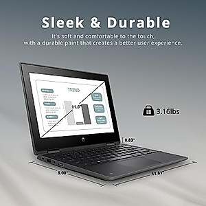 HP 2022 11.6" Pro x360 Fortis G9 Multi-Touch 2-in-1 Laptop, Intel pentium N6000 Processor, 8GB RAM, 128GB PCIe SSD, Intel UHD Graphics, 720p Webcam, HDMI, Stylus Pen, Win 11 Pro, Black