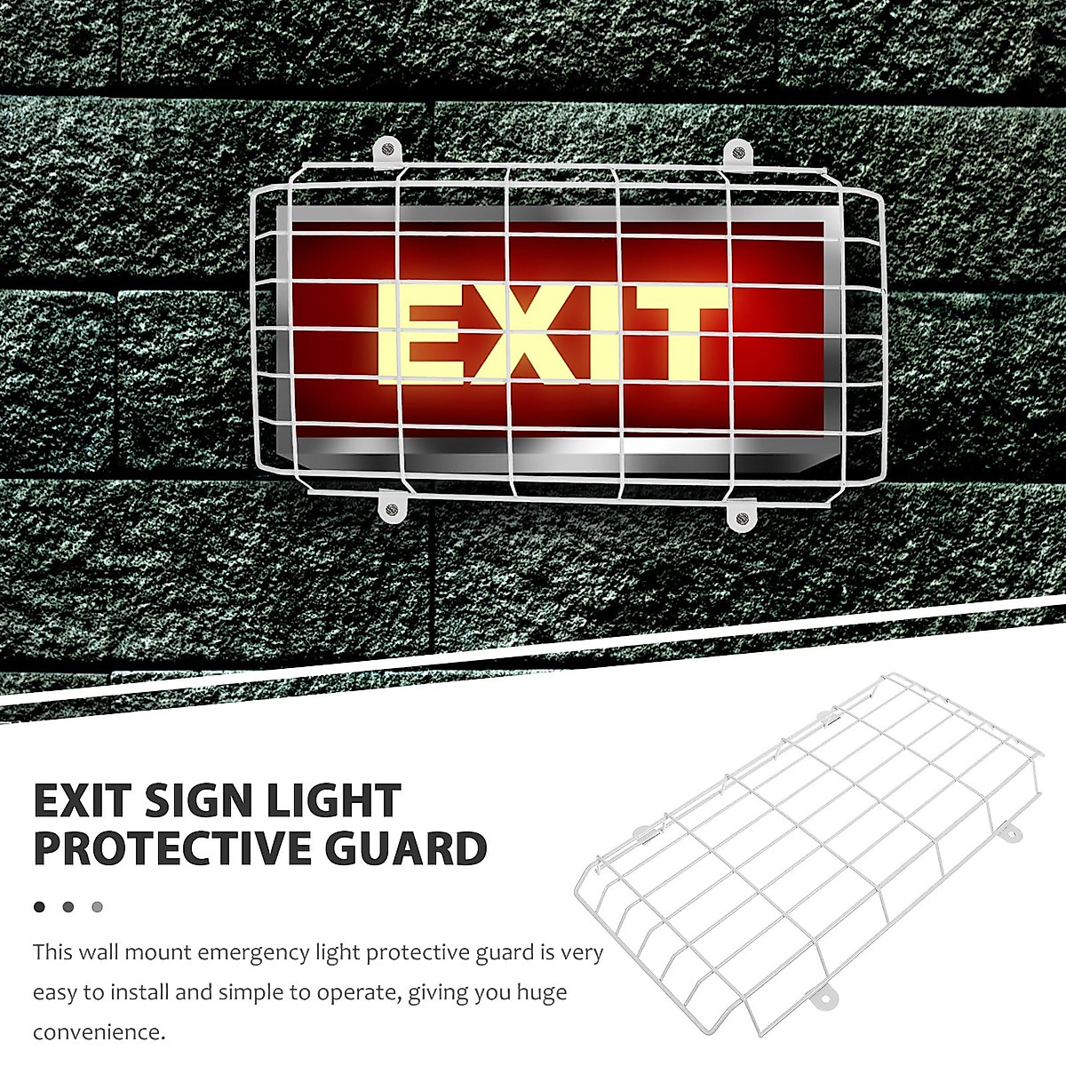 ULTECHNOVO Wire Guard for Emergency Light, Exit Sign Damage Stopper Metal Wire Guard Exit Sign Damage Cage Exit Light Protective Cover for Exit Sign or Emergency Light