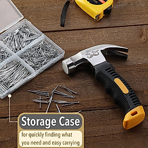 Mr. Pen- Nail Assortment Kit and 8oz Small Hammer, 600 Pcs Small Nails, Wall Nails for Hanging, Hammer and Nails Set, Small Hammer for Picture Hanging, Picture Hanging Kit, Picture Hanging Nails