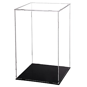 Evron Display Case for Collectibles Assemble Clear Acrylic Box Alternative Glass Case for Display Action Figures Home Storage & Organizing Toys (9.8x9.8x15.7inch;25x25x40cm)