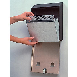 Rubbermaid Commercial Products Wall Mounted Smoker's Management Station, Black, Stainless Steel Cigarette Butt Receptacle/Disposable, Outdoor Ashtray for Offices/Malls