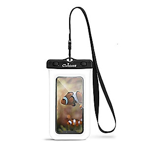 CaliCase Universal Waterproof Phone Pouch - IPX8 Waterproof Floating Phone Case with Lanyard for iPhone X-14/ S20-S23/ Pixel 1-7 - Clear