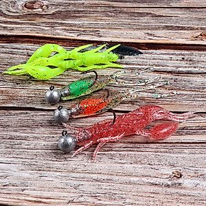 JOHNCOO Soft Lures Fishing Tackle Set Swimbaits Lures Kit Paddle Tails Craw Baits Curved Tail Grubs Weighted Hooks Swivels Fishing Accessories for Bass Pike Trout in Freshwater or Saltwater