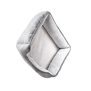 long rich rectangle bolster Pet Bed, Dog bed medium size, Gray With, 25x21x8 Inch (Pack of 1) (HCT-REC-005)