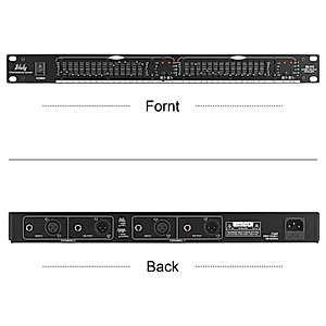 Btuty Audio Equalizer EQ-215 Dual Channel 15-Band Equalizer 1U Rack Mount 2-channel Stereo Graphic Equalizer Stereo Equalizer Graphic Equalizer