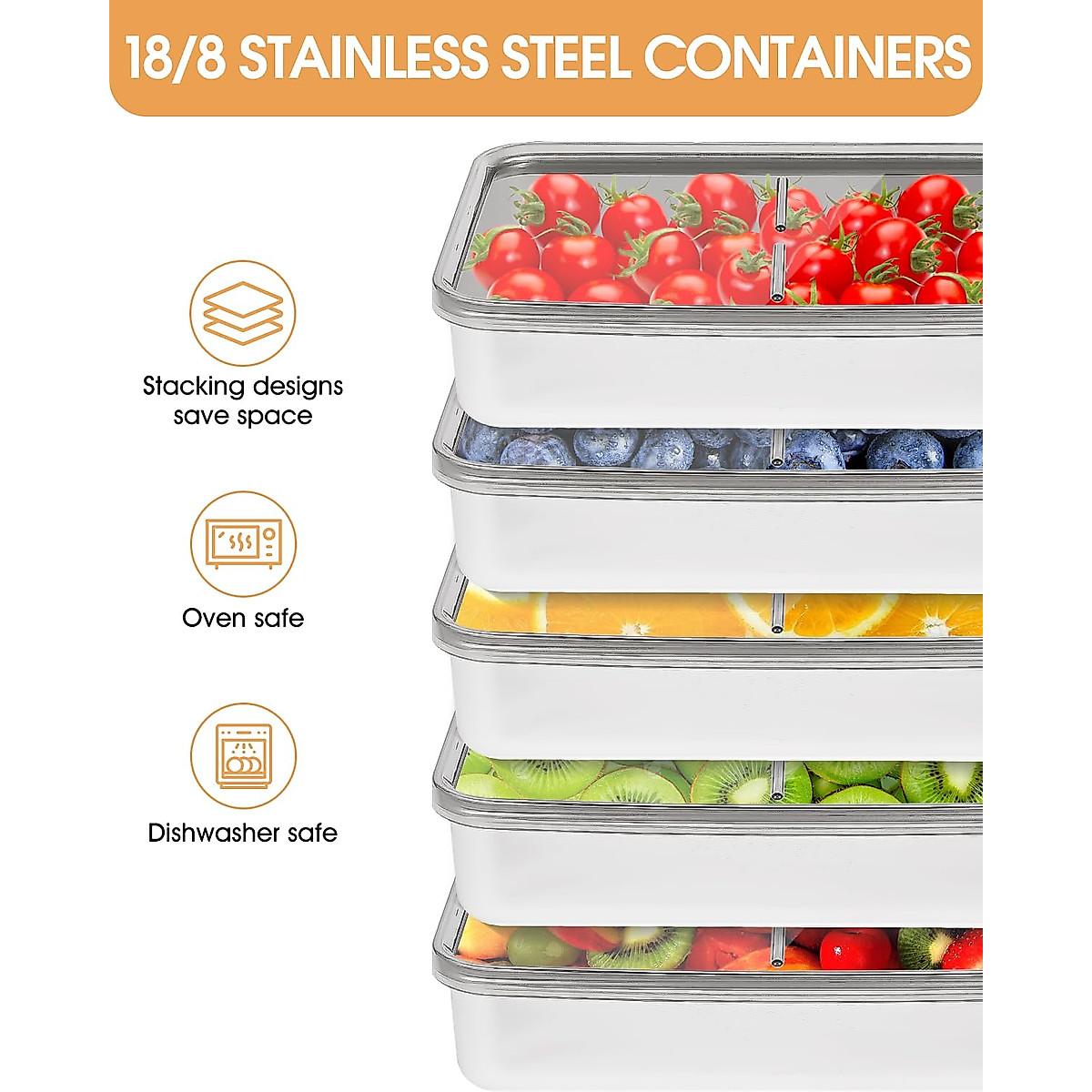 LayaVilla 1PCS Cheese Container for Fridge, 304 Stainless Steel Deli Meat Container for Fridge with Ridged Bottom, Food Storage Containers with Lids (1PCS Cheese Container- 27 FL OZ)