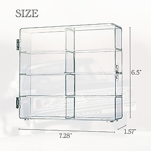 HYHYNN Acrylic Display Case Compatible with Hot Wheels, 8 Slots Display Case for Hot Wheels, Matchbox Cars Standing on Office, Home for Decoration (8 Slots-7.28''x1.57''x6.5'')