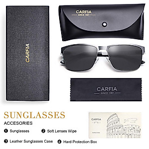 CARFIA Metal Mens Sunglasses Polarized UV400 Protection for Driving Fishing Hiking Golf Everyday Use