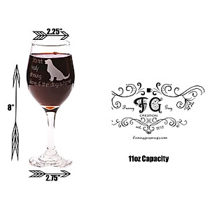 Funny Guy Mugs Dog Is Home Wine Glass, 11-Ounce - Fun Dog Lovers Wine Glasses with Sayings
