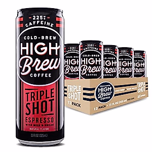 High Brew Coffee, Triple Shot Espresso, Cold Brew Coffee, 11 Fl Oz, Ready-To-Drink (Pack of 12)