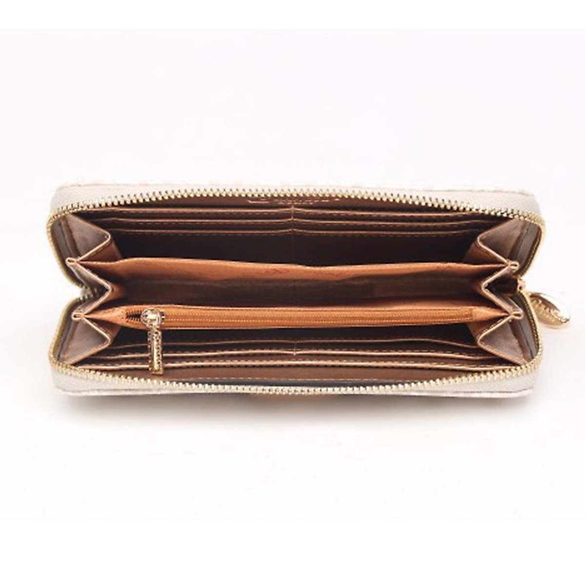 BRANGIO ITALY "Twinkle Star Women's Floral Zip Around Wallet Burgundy