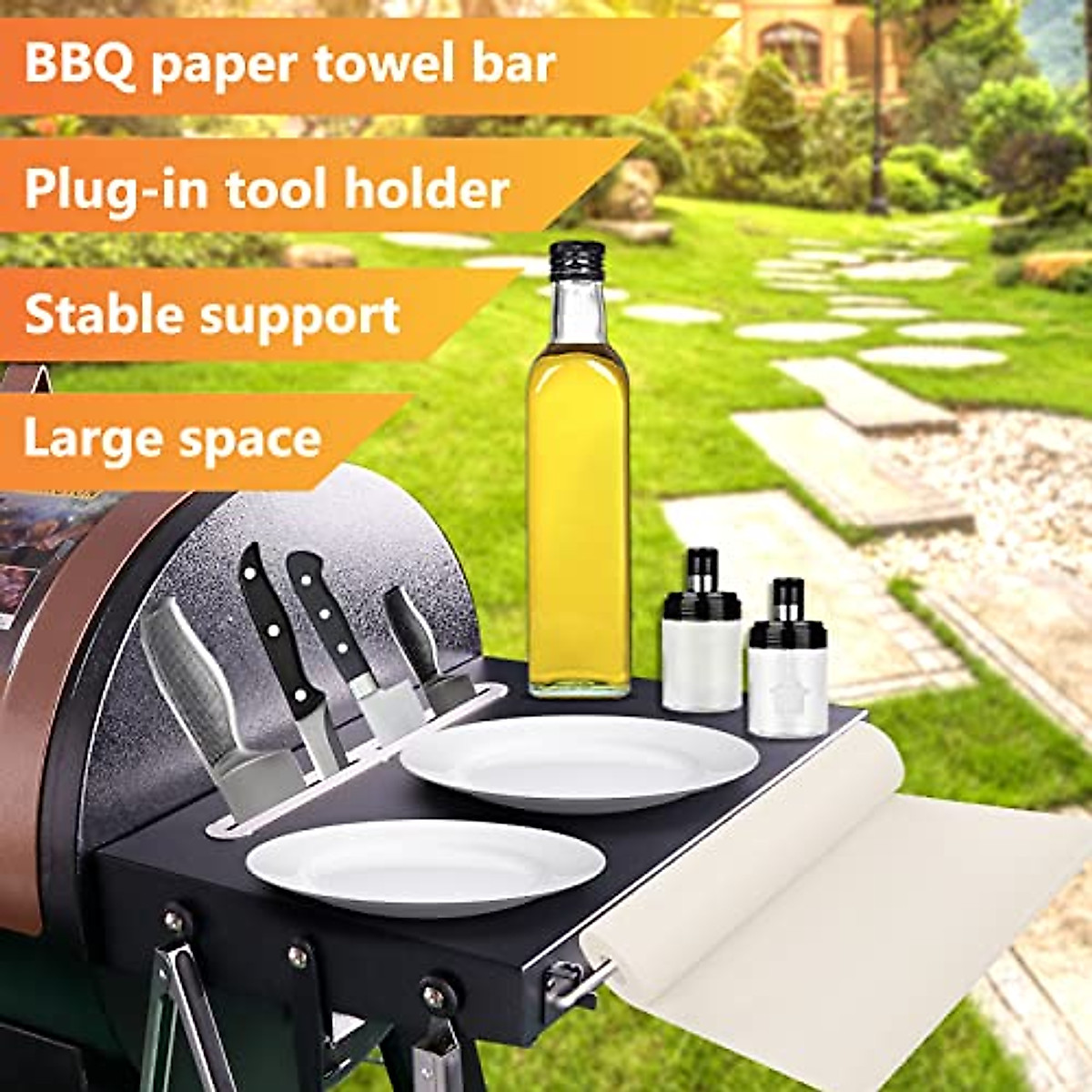 GRISUN Side Table Shelf for Pit Boss Lexington 540 Grills, Heavy Duty Steel Grill Accessories for Pit Boss Lexington - 71505 PB500LX1 Wood Pellet Grill