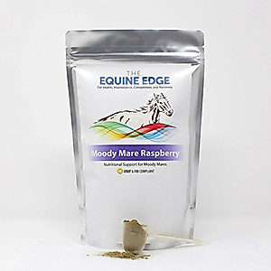 T.H.E. Equine Edge Moody Mare Raspberry - Pure Organic Raspberry Leaf for Calming, 30 Servings