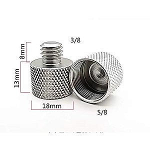 MxTong Mic Stand Adapter 5/8 to 3/8 and 5/8 to 1/4 Mic Thread Screw Adapter Combo Pack For Microphone Mounts and Stands 2 Pack