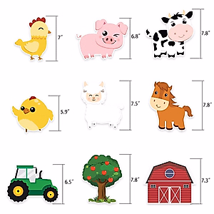 WERNNSAI 27PCS Farm Party Centerpieces Sticks - Farm Birthday Party Favors Decorations DIY Farm Animals Tractor Party Supplies Table Toppers Barnyard Cutouts Farm Theme Birthday Party Decors