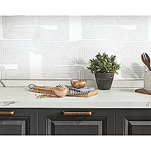 RoomMates RMK12214PL Nikki Chu Ivory White Zulu Signature Peel and Stick Wallpaper