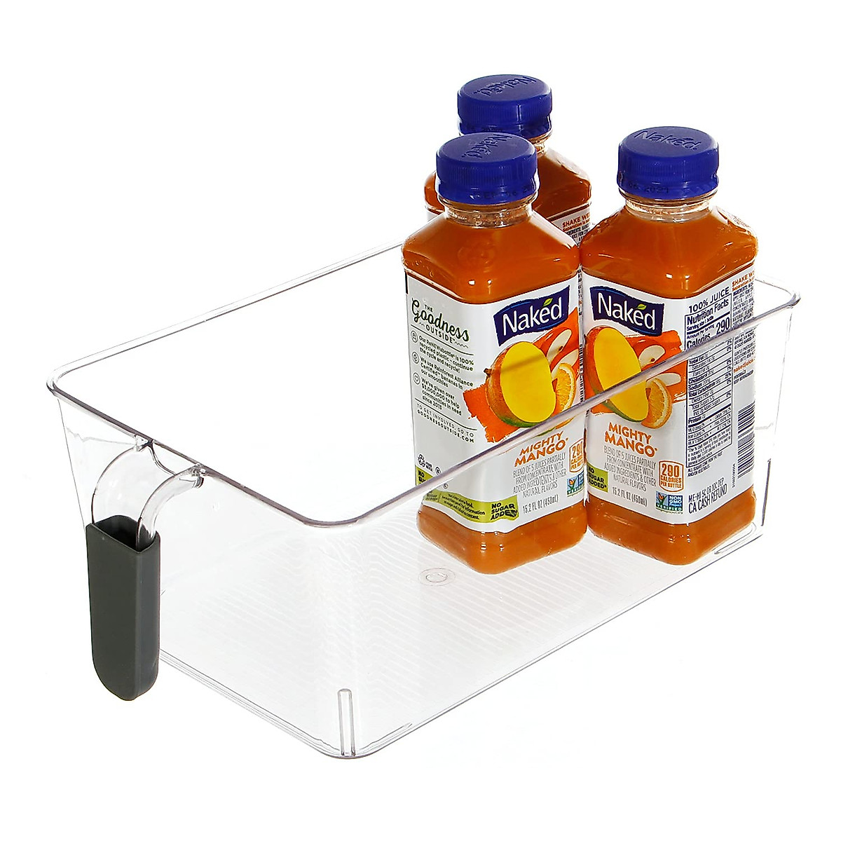 SERENITA Clear food storage bins with handle, refrigerator organizer containers, canister sets for kitchen counter, 12.0x6.9x4.3