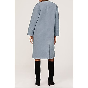 Derek Lam Collective RTR Design Collective Oversized Reversible Shearling Coat, Blue, X-Large
