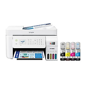 Epson EcoTank ET-4800 Wireless All-in-One Cartridge-Free Supertank Printer with Scanner, Copier, Fax, ADF and Ethernet – Ideal-for Your Home Office, White