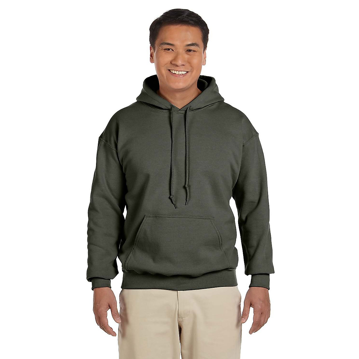 Gildan Blank Hoodie - Hooded Sweatshirt - Unisex Style 18500 Adult Pullover Military Green