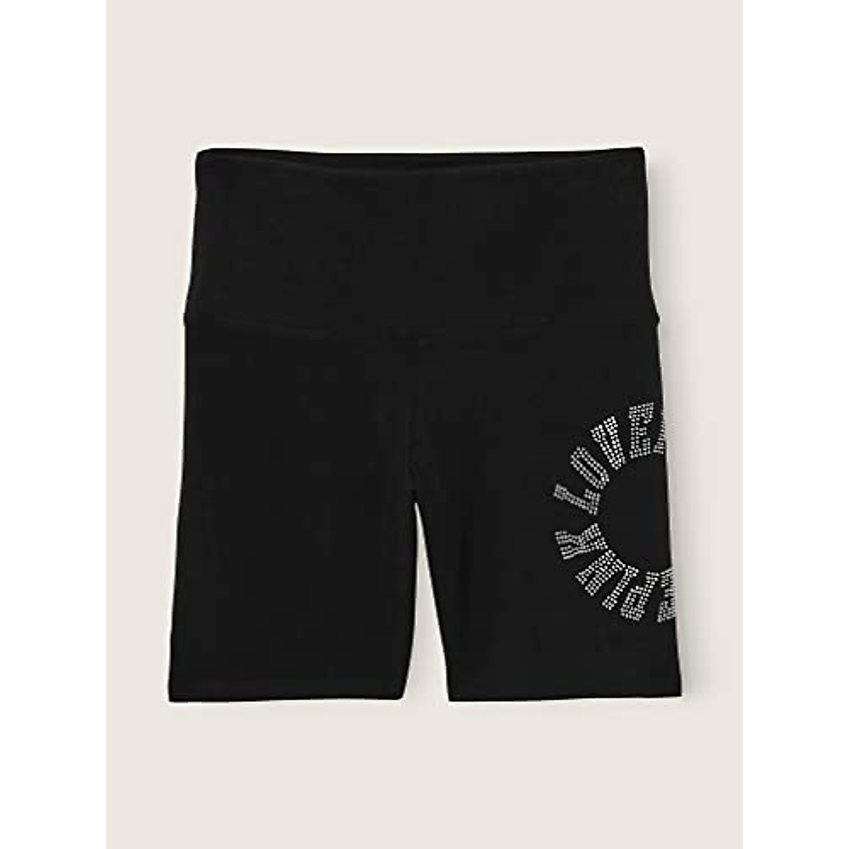 Victoria's Secret Pink 6" Cotton High Waist Biker Shorts, Black, X-Large