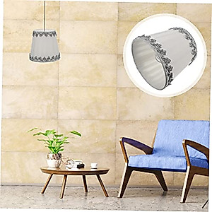 GATHINESS 1pc Fabric Lampshade Yellow Lamp Shades Ceiling Light Lamp Shades for Floor Lamps Fabric Lamp Shade Bell Lamp Shade Candle Sconce Lampshade Decor Fashion White Hardware Cloth Cover