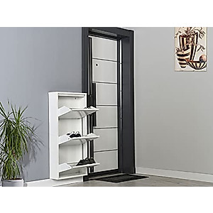 KASER Shoe Storage Cabinet -3 Drawer 20" Metal Wall Mountable Shoe Storage for Entryway with No Assembly - Shoe Cabinet for Entryway Slim - 2-3 Pair per Tier