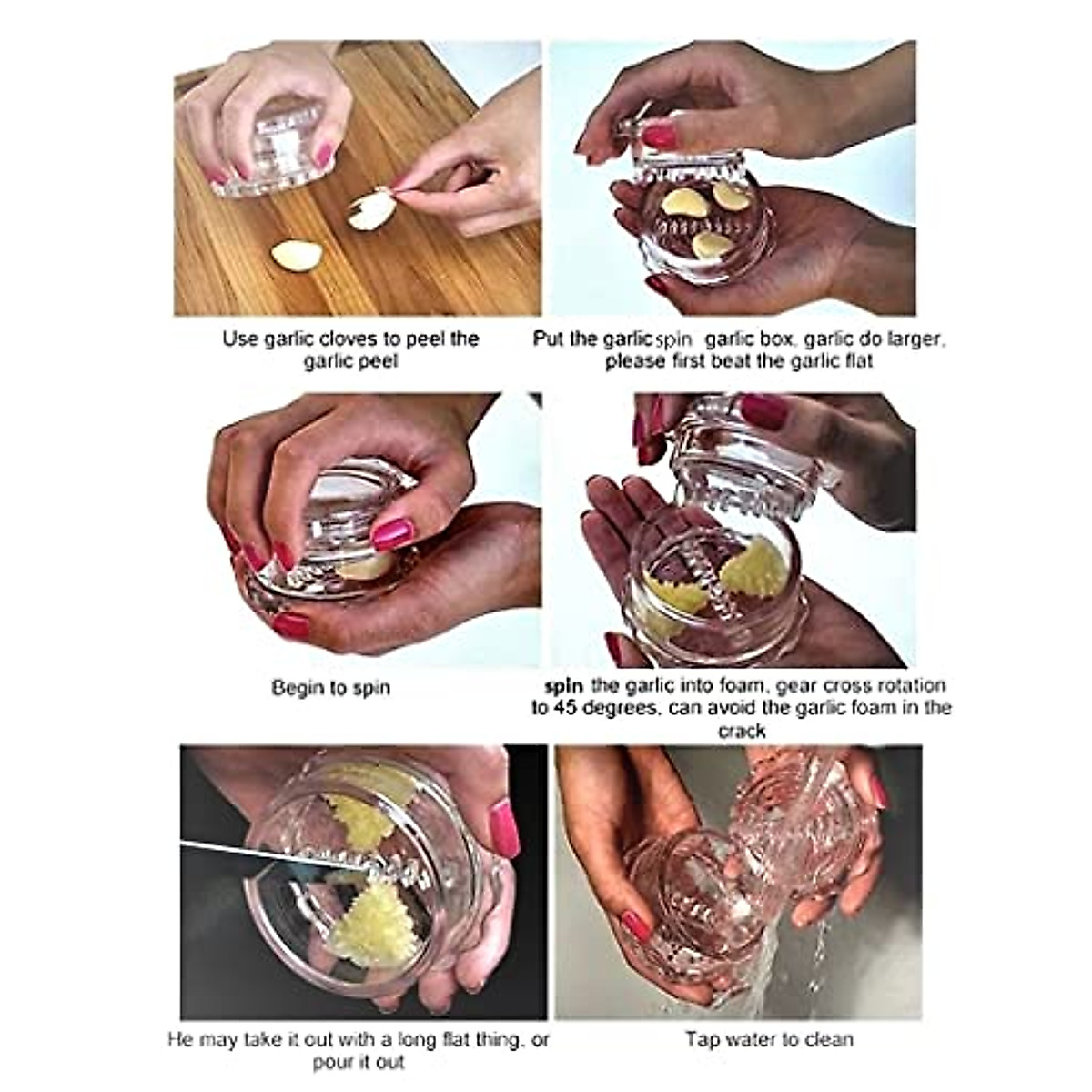 WAZAMA Garlic Mincer 4th Gen - Multifunctional grinder, mincer and chopper for Garlic, Green Chili, Herbs, Nuts and Ginger, Easy to clean.