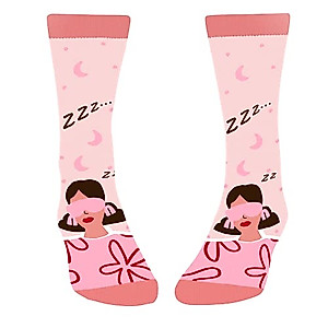 AGRIMONY Funny Socks for Women Girls - Do Not Disturb I'm Sleeping Socks Novelty Fun Cute Fun Funky Cotton Socks - Teen Girls Mom Stocking Stuffers Christmas Valentines Funny Gifts