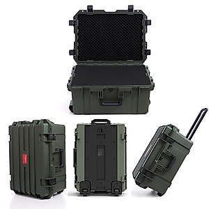 Regetek 27 Inch Waterproof Hard Case with Wheels,Customizable Foam,Rolling Hard Case for cameras,lenses, Camcorder,Drone,Instrument,equipment, tool, IP67,Shockproof,Gear Roller Case 27"x 20"x 13"