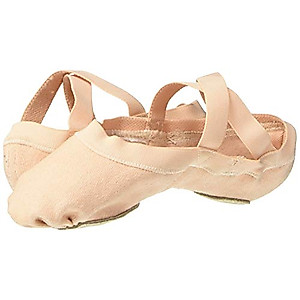Bloch girls Synchrony Split Sole Stretch Canvas Slipper / Ballet Shoe, Pink, 1.5 Little Kid US